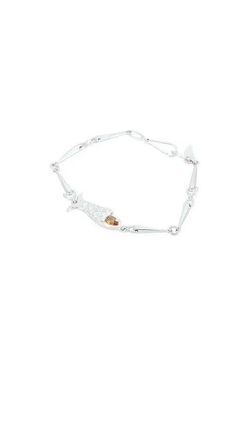 LOREN STEWART Sterling Silver Marquise Citrine Fish Bracelet - Sterling Silver & Marquise Citrine
