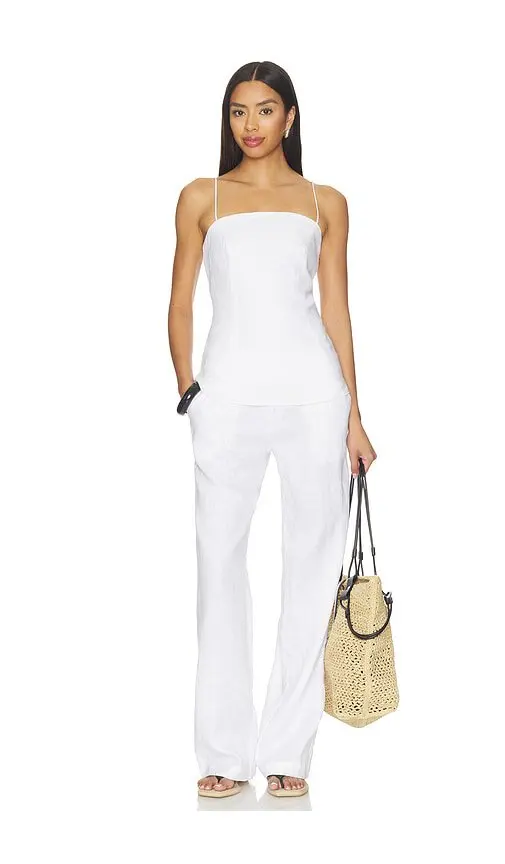 AEXAE Linen Strap Top