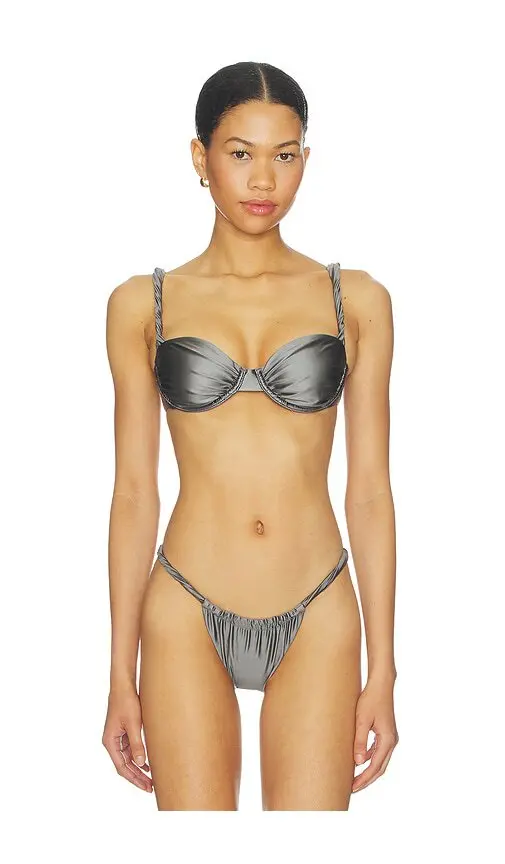 LOVEWAVE The Rowena Top In Metallic - Silver