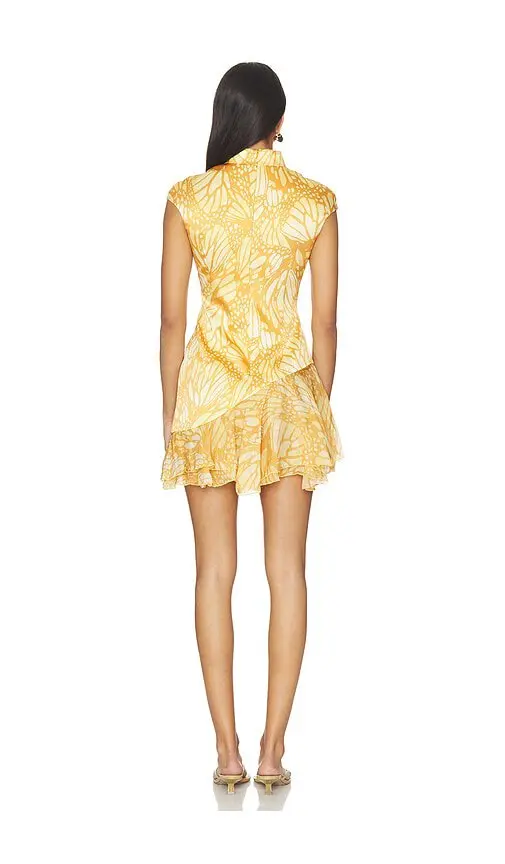 KIM SHUI Short Sleeve Printed Mini Dress