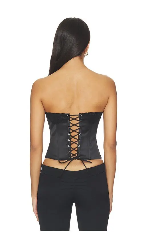 GUIZIO Jean Lace Trim Satin Corset