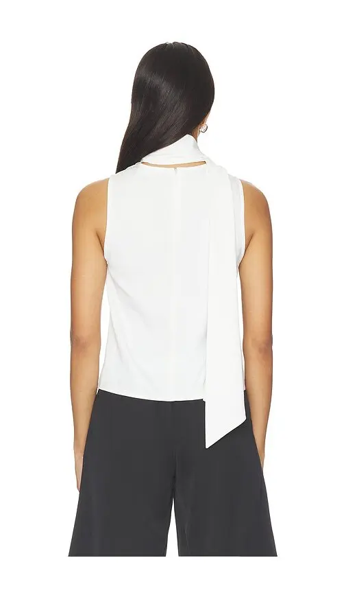 ALL THE WAYS Ziva Sleeveless Top With Draping Scarf Detail - Ivory