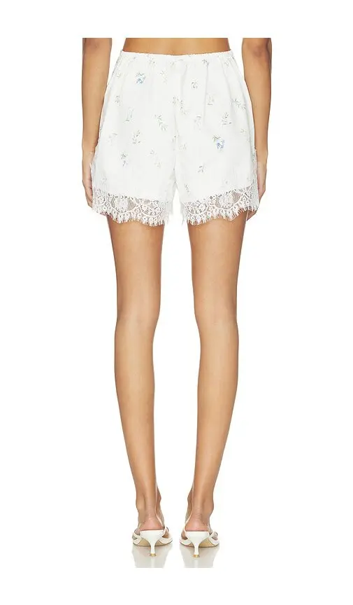 Line & Dot Lace Trimmed Shorts