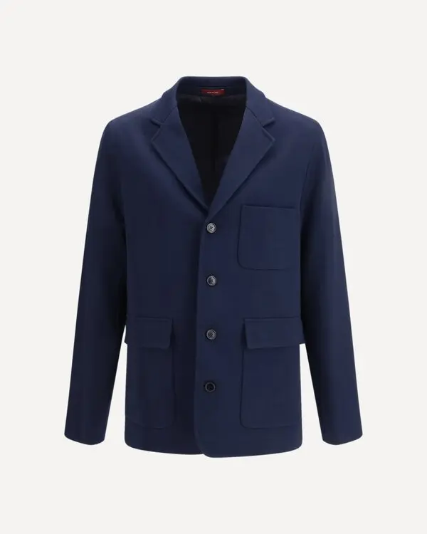 Gucci Cotton Jersey Jacket With Notch Lapel And Single-breasted Closure - Blue