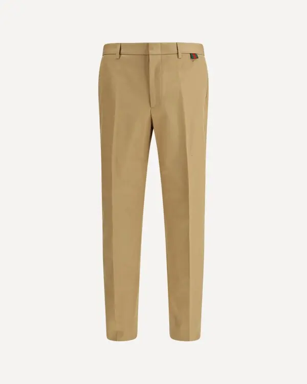 Gucci Cotton Trousers With Web Detail