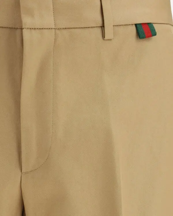 Gucci Cotton Trousers With Web Detail