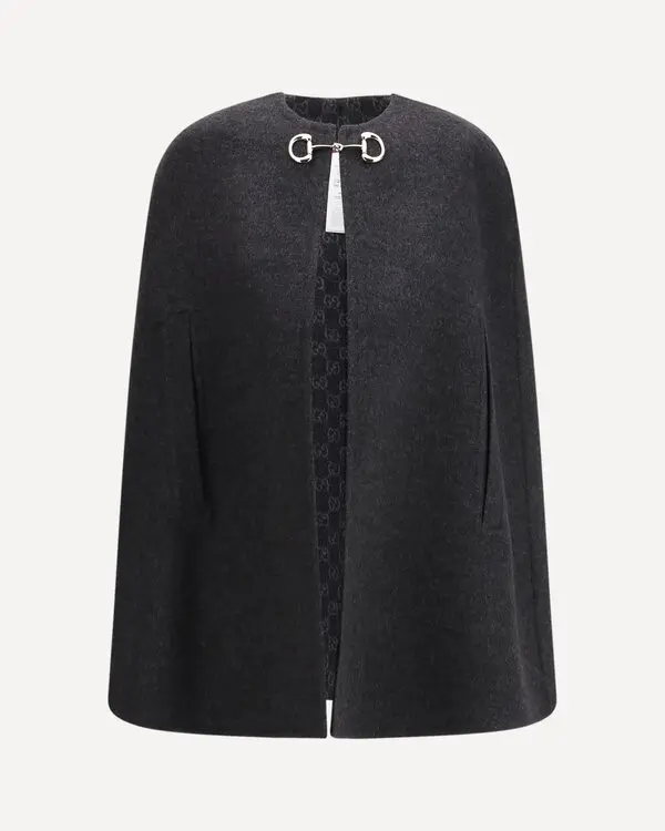 Gucci Wool-blend Cape With Horsebit Detail