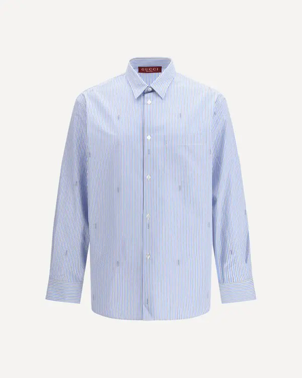 Gucci Striped Cotton Poplin Shirt