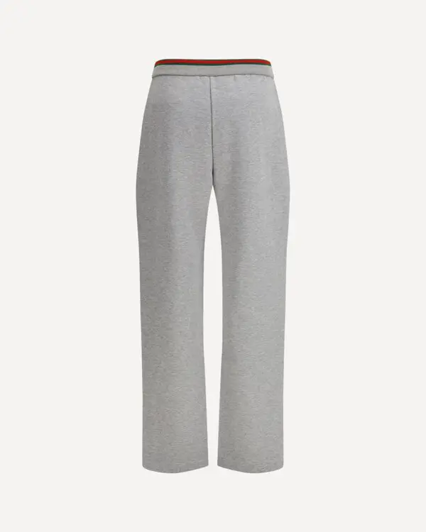 Gucci Cotton Jersey Leisure Pants With Web Trim - Grey
