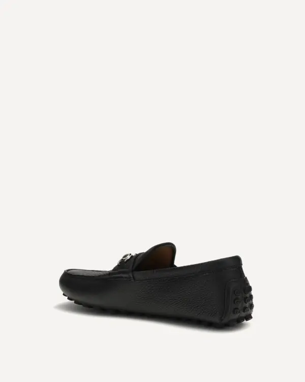 Gucci Horsebit Driver Loafers In Embossed Leather