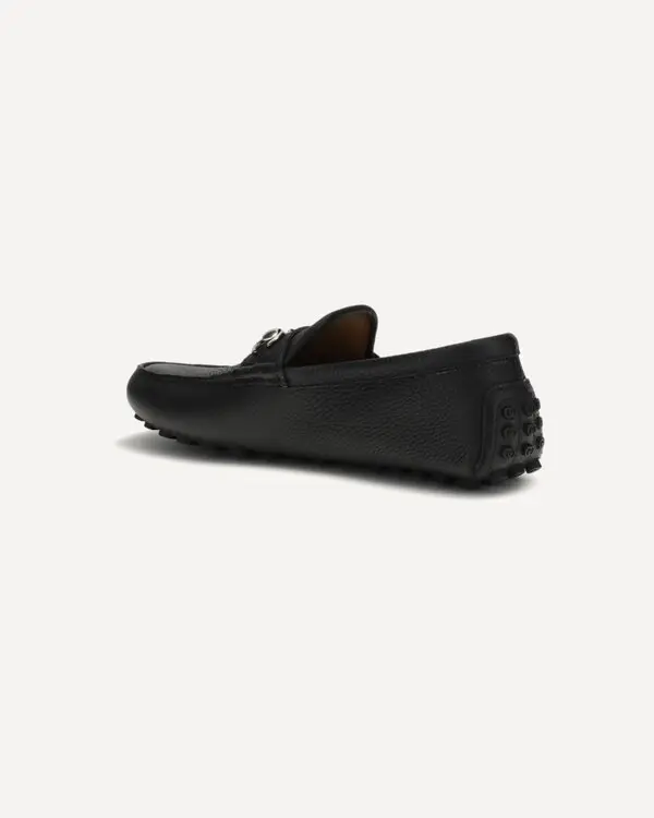 Gucci Horsebit Driver Loafers In Embossed Leather