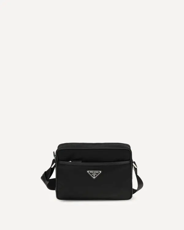 Prada Re-nylon And Saffiano Shoulder Bag - Black