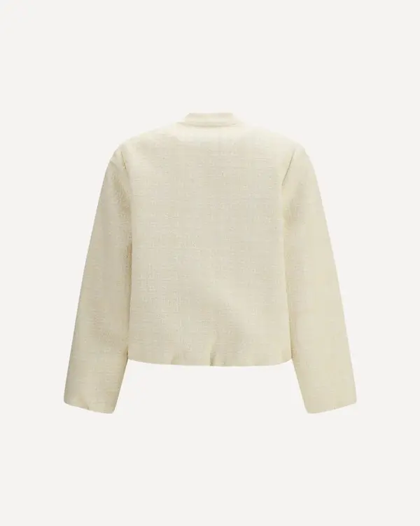 Gucci Tweed Jacket With Gg Button Embellishments - Beige