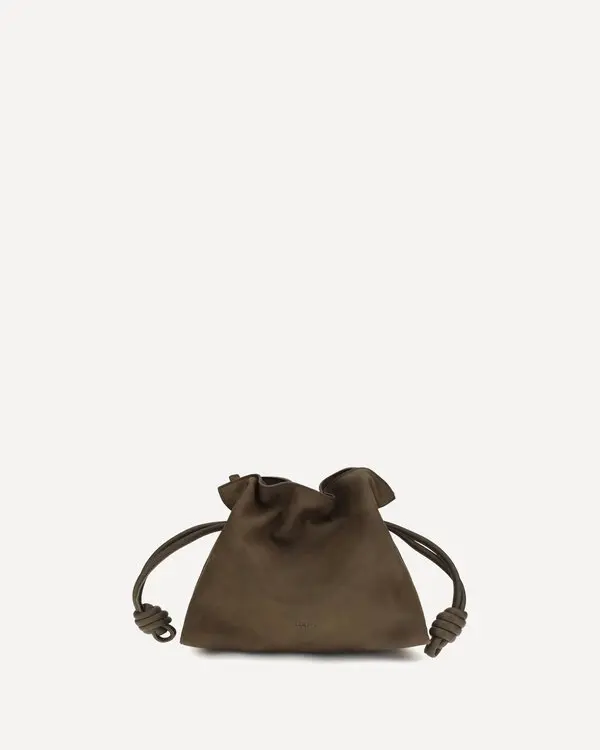 Loewe Medium Flamenco Clutch In Garnet Nubuck - Brown