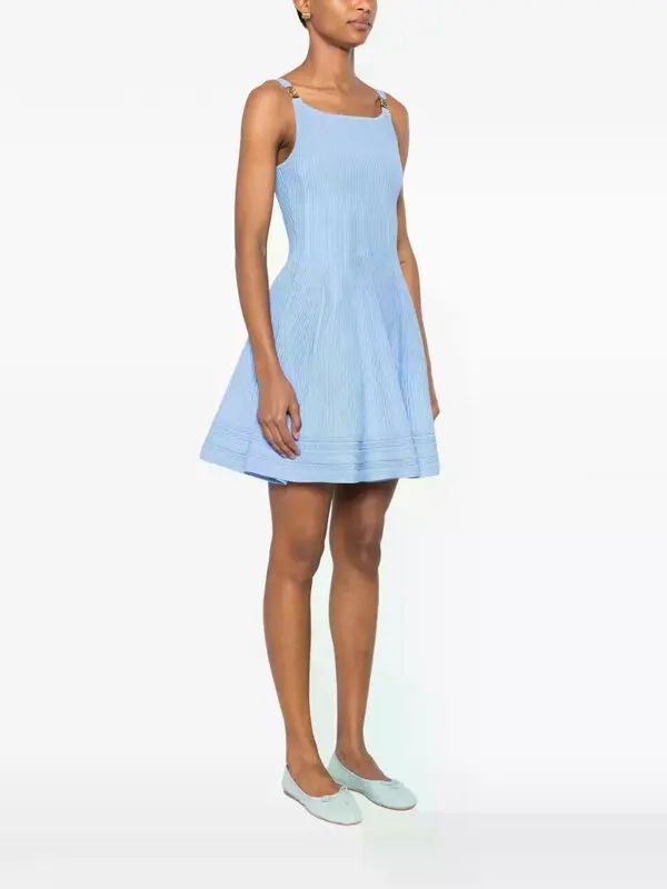 Maje Ribbed-knit Buckled-strap Mini Dress
