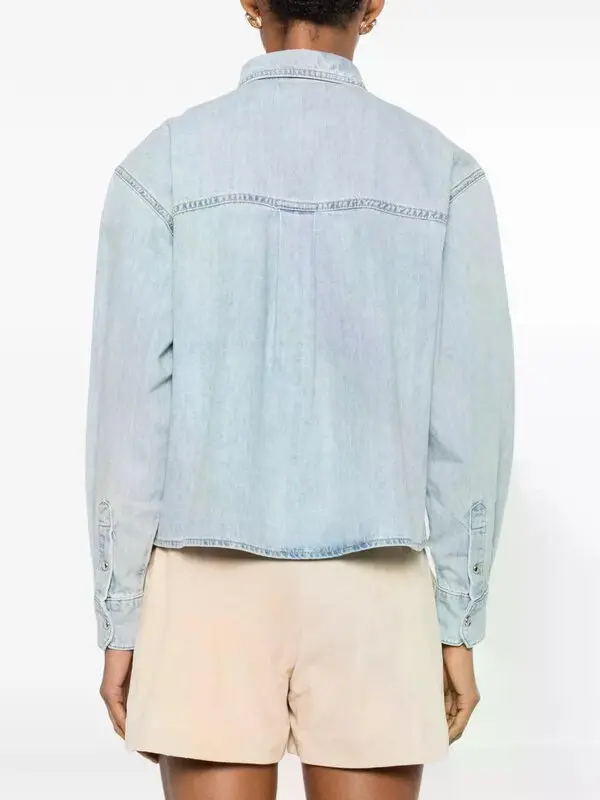Maje Cotton Denim Shirt With Heart Motif
