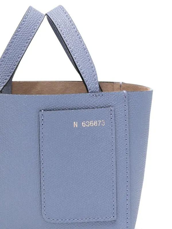 VALEXTRA Nano Leather Bucket Bag - Blue