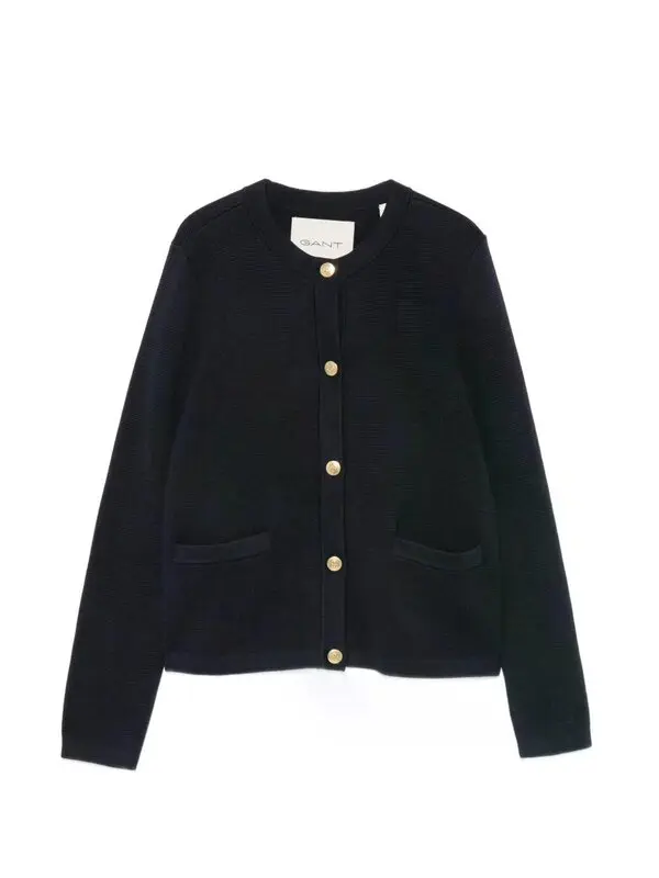 Gant Logo-buttoned Patch-pocket Cardigan