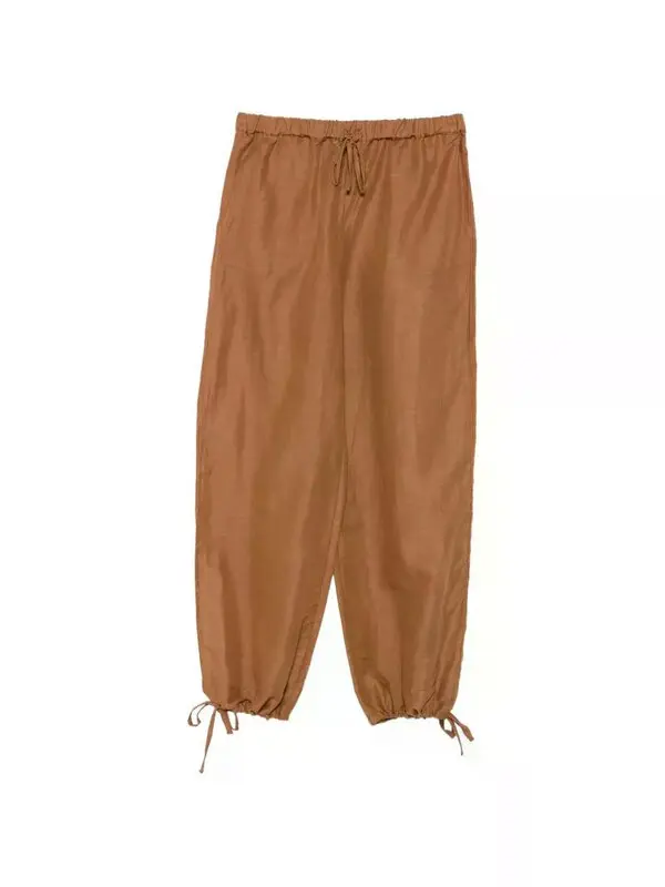 120% Lino Palazzo Pants With Drawstring Waist