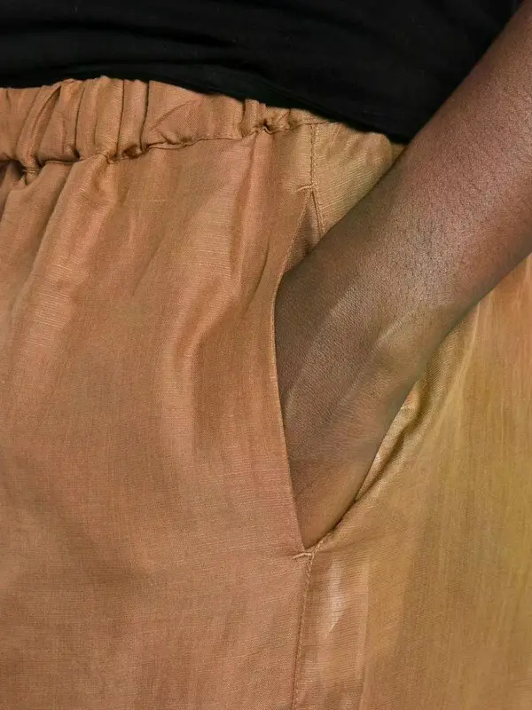 120% Lino Palazzo Pants With Drawstring Waist