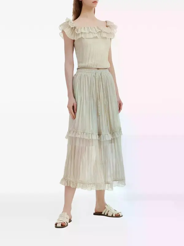 B+AB Ruffled Pleated Jumpsuit - Neutrals