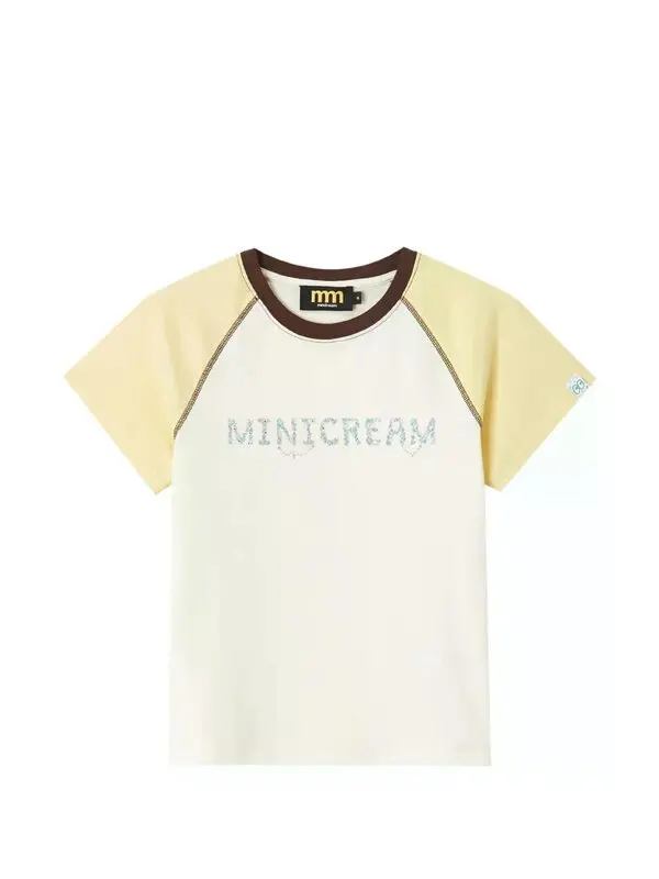 MINI CREAM Raglan Sleeve Logo Print T-shirt