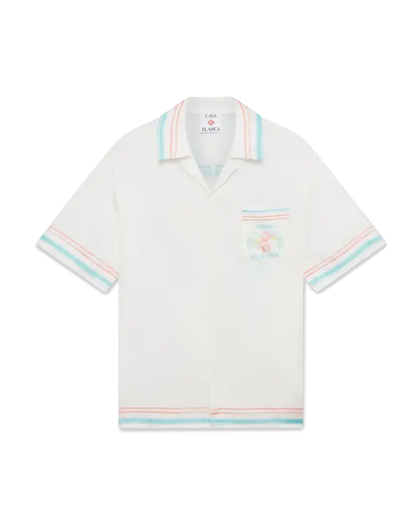 Casablanca Dance Joy Short Sleeve Silk Shirt - Multicolor