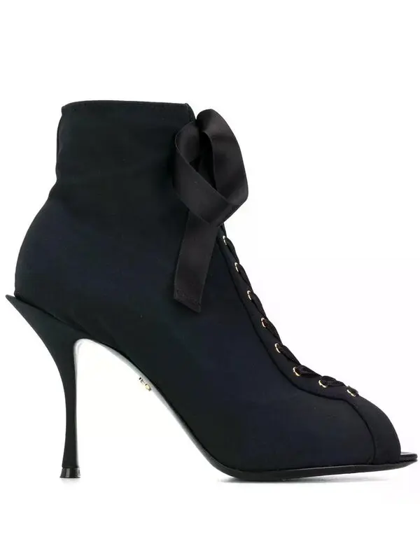 Dolce & Gabbana Lace-up Peep Toe Stiletto Sandals