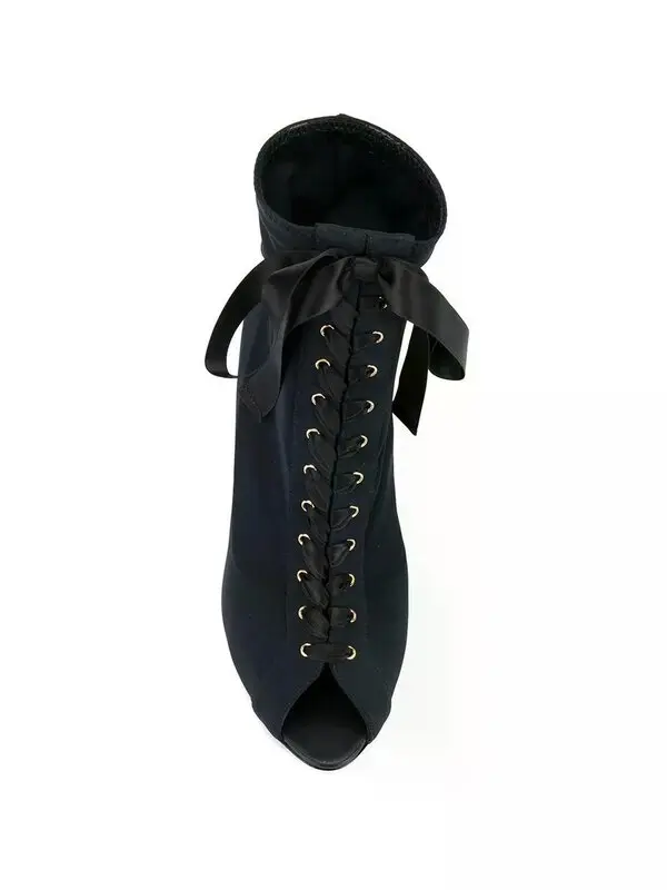 Dolce & Gabbana Lace-up Peep Toe Stiletto Sandals