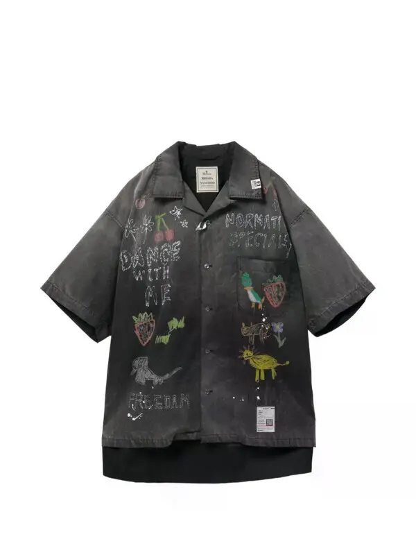 Mihara Yasuhiro All-over Graphic Print Shirt - Grey
