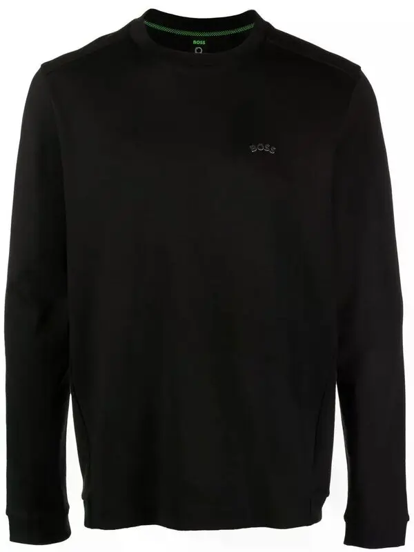 BOSS Salbo Curved Logo Print Sweatshirt