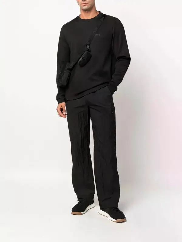 BOSS Salbo Curved Logo Print Sweatshirt