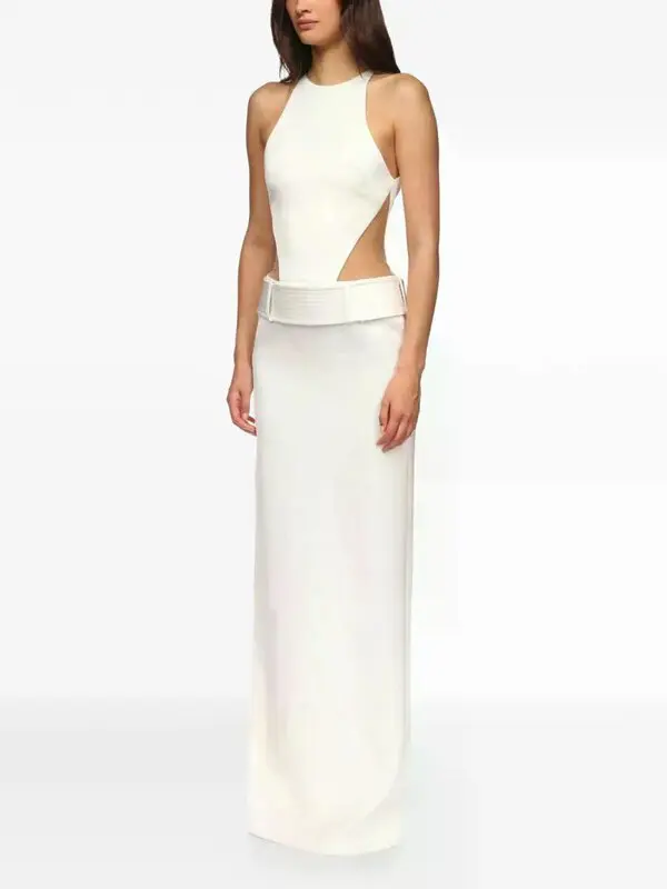 David Koma Sleeveless Belted Gown With Cut-out Details