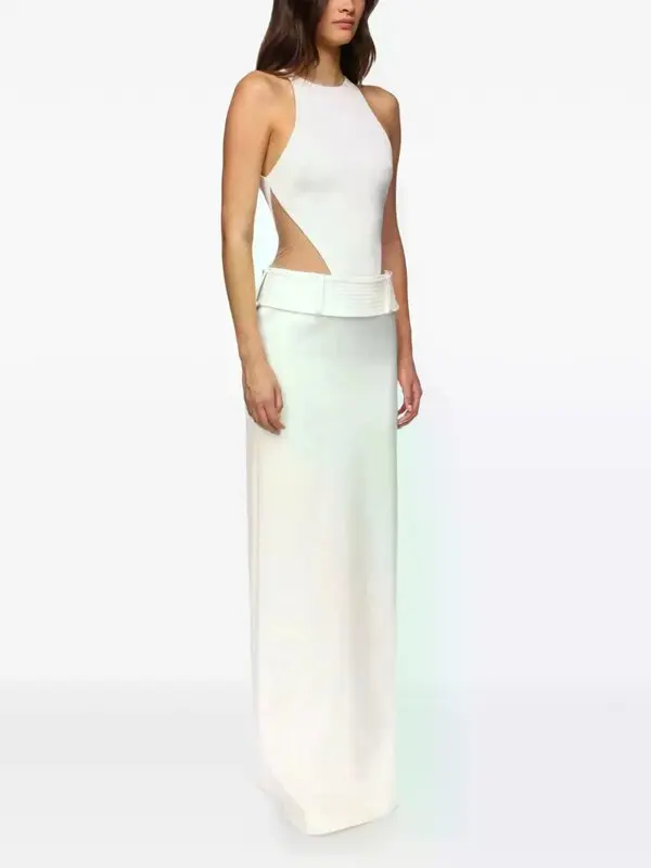 David Koma Sleeveless Belted Gown With Cut-out Details