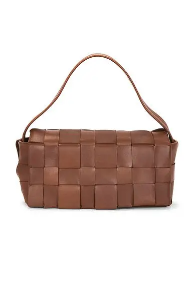 ST. AGNI Woven Leather Envelope Tote Bag