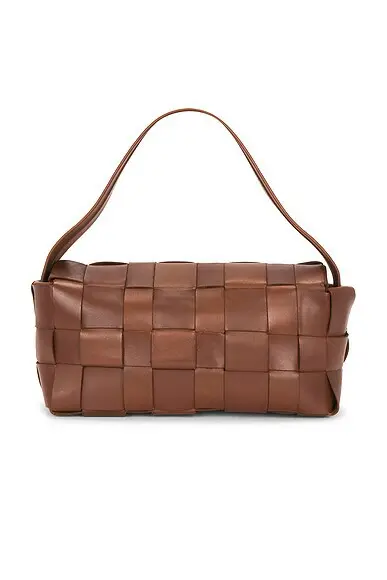 ST. AGNI Woven Leather Envelope Tote Bag