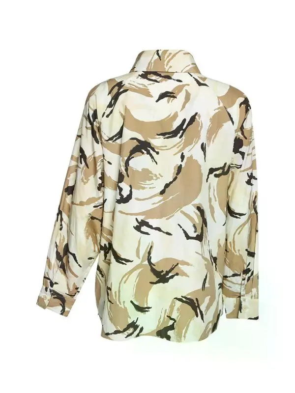 Kenzo Asymmetric Camouflage Print Shirt