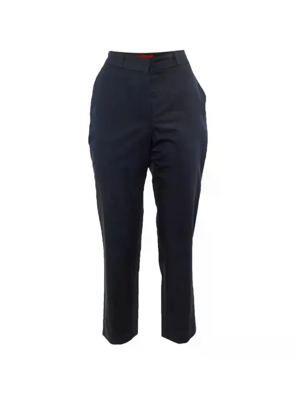 Carolina Herrera Navy Cotton Tailored Trousers