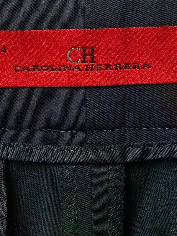 Carolina Herrera Navy Cotton Tailored Trousers