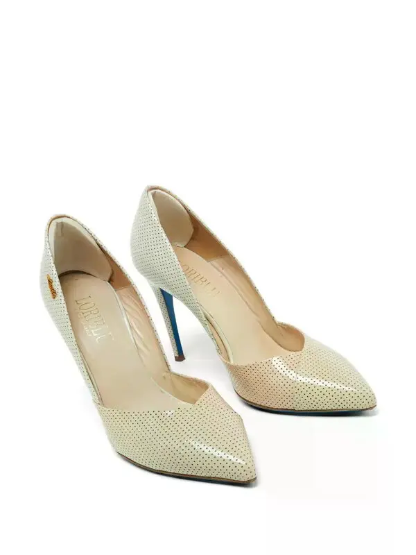 LORIBLU Perforated Pointed-toe Pumps
