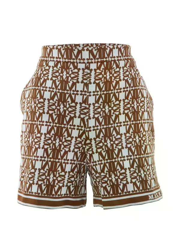 Max Mara Anagni Logo Knit Shorts - Brown