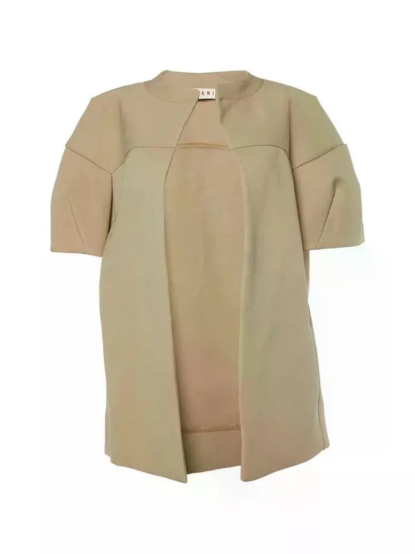 Marni Beige Open Front Short Sleeve Jacket