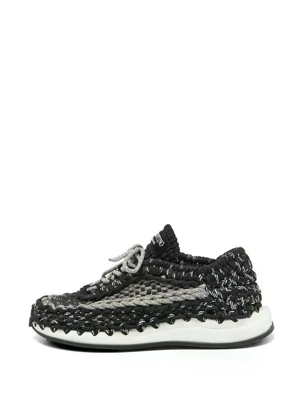 Valentino Garavani Crochet Knit Low Top Sneakers