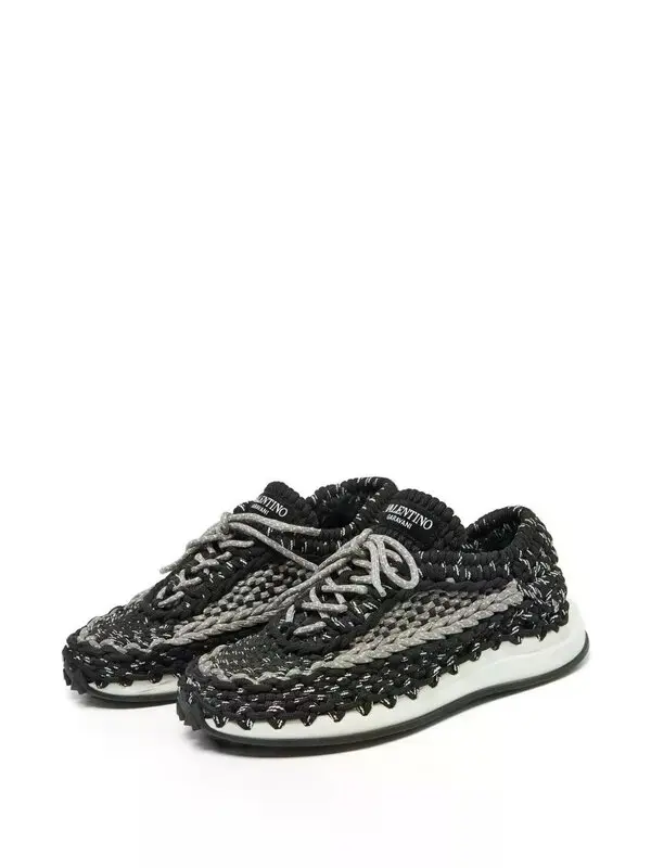 Valentino Garavani Crochet Knit Low Top Sneakers