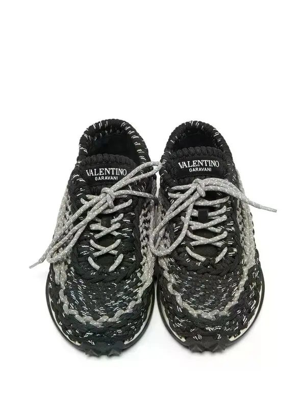 Valentino Garavani Crochet Knit Low Top Sneakers