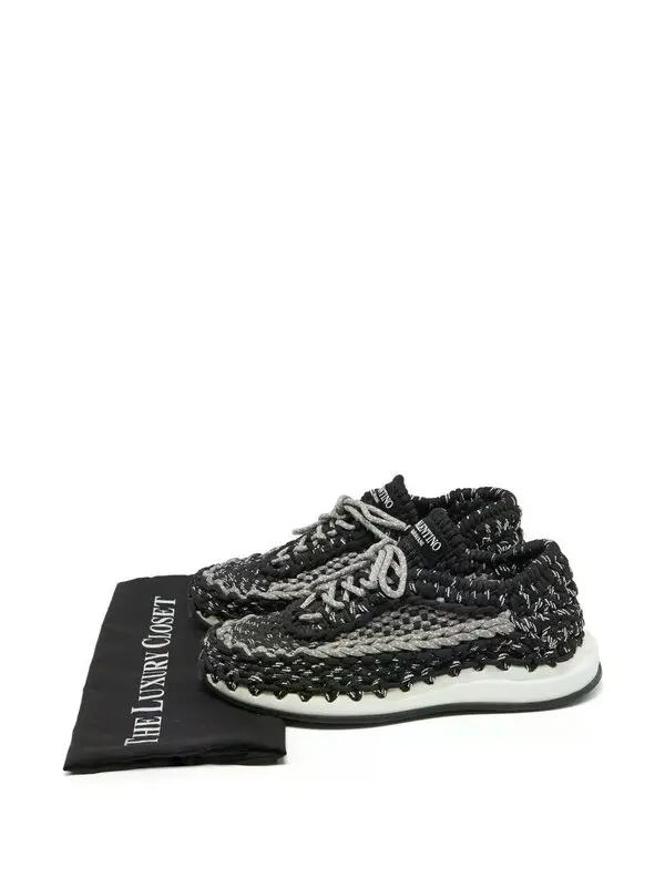 Valentino Garavani Crochet Knit Low Top Sneakers