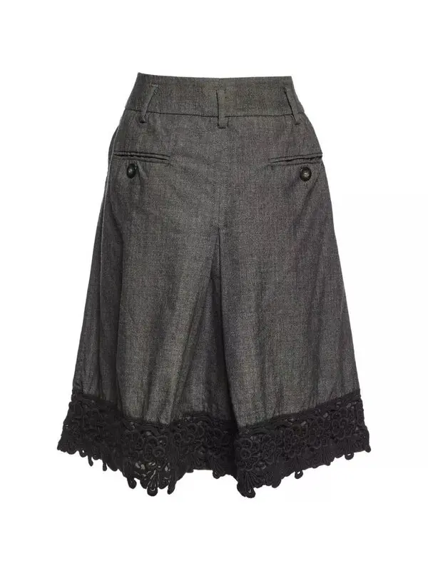 Max Mara Wool & Lace Detail Mini Skirt