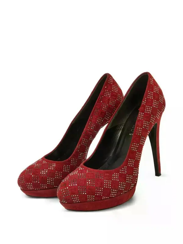 LORIBLU Crystal-embellished Suede Pumps