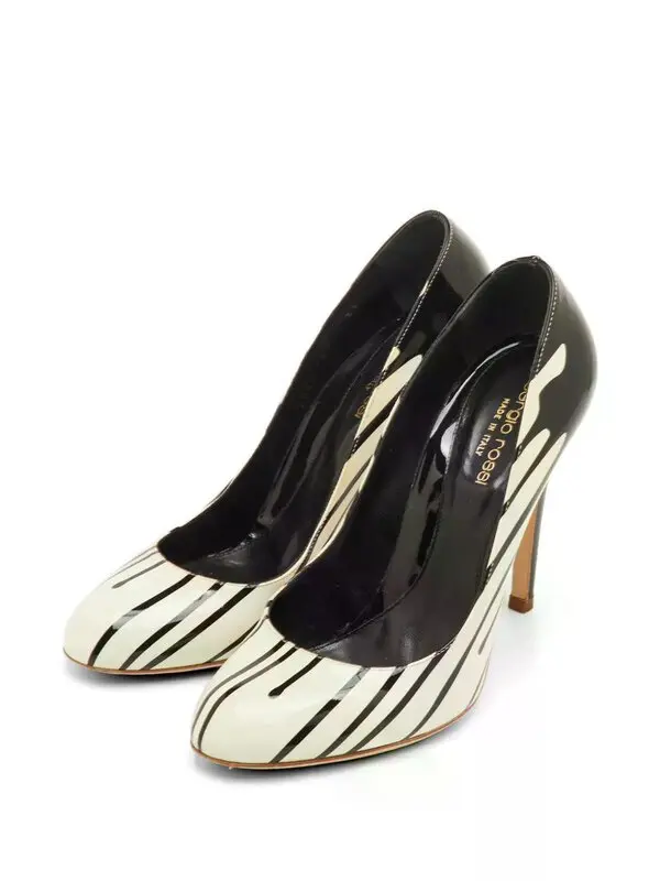 SERGIO ROSSI Drip-paint Patent Leather Pumps