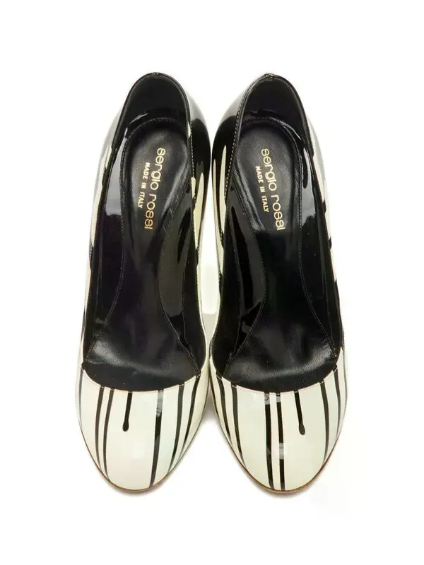 SERGIO ROSSI Drip-paint Patent Leather Pumps